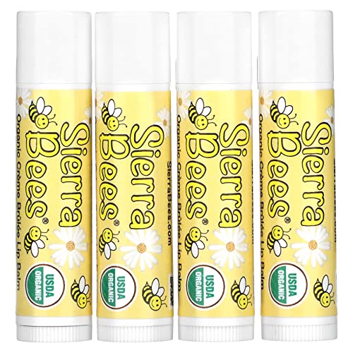 Organic Lip Balms, Creme Brulee, 4 Pack, 0.15 oz (4.25 g) Each, Sierra Bees