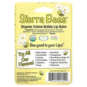 Organic Lip Balms, Creme Brulee, 4 Pack, 0.15 oz (4.25 g) Each, Sierra Bees