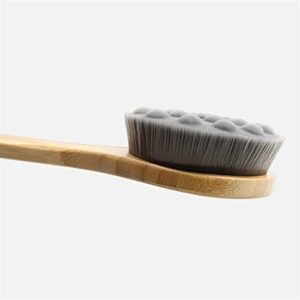 INGVY Dry Brushing Body Brush Bathroom Body Brush Long Handle Soft Face Cleaning Brush Exfoliating Massager Dry Brush Shower Tool (Color : A)