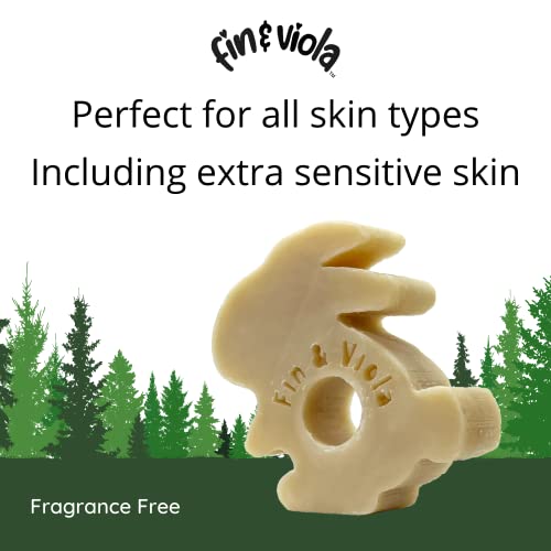 Fin & Viola Bar Soap (4 oz Bar) -- All Natural -- Fun Animal Shapes -- Preservative & Chemical-Free-- 5 Simple Ingredients -- Pediatrician Approved (Bunny), Yellow