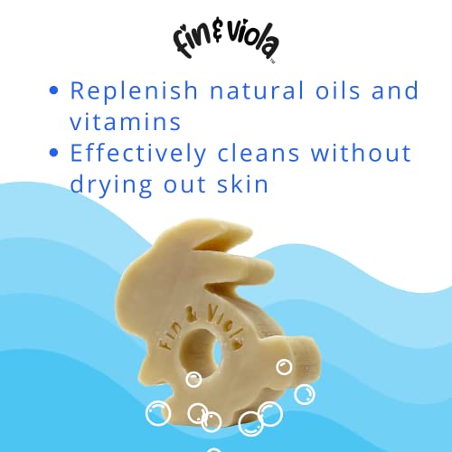 Fin & Viola Bar Soap (4 oz Bar) -- All Natural -- Fun Animal Shapes -- Preservative & Chemical-Free-- 5 Simple Ingredients -- Pediatrician Approved (Bunny), Yellow