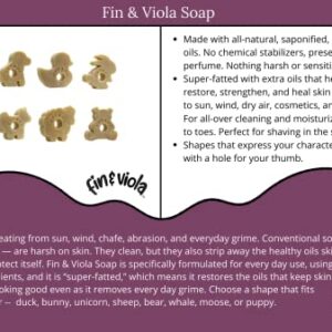 Fin & Viola Bar Soap (4 oz Bar) -- All Natural -- Fun Animal Shapes -- Preservative & Chemical-Free-- 5 Simple Ingredients -- Pediatrician Approved (Bunny), Yellow