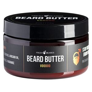 fresh beards voodoo beard butter – citrus, eucalyptus, and jasmine fragrance – scented mens beard and mustache conditioner – soothing anti-itch moisturizer & softener for healthy beard growth