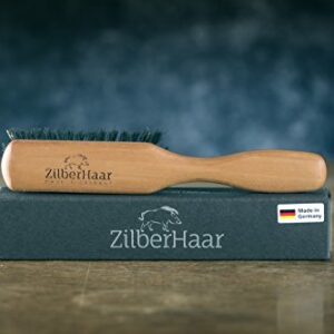 Beard Brush by ZilberHaar - Stiff Boar Bristles - Beard Grooming Brush for Men - Straightens and Promotes beard growth - Works with Beard Oil and Balm to Soften Beard – For beard kits - 6 inches long