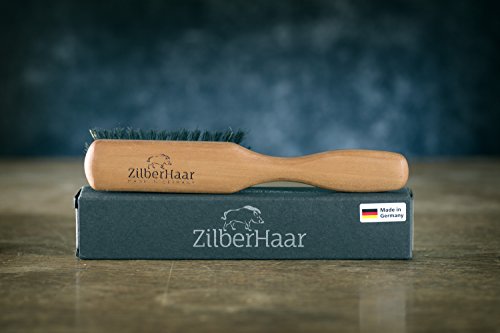 Beard Brush by ZilberHaar - Stiff Boar Bristles - Beard Grooming Brush for Men - Straightens and Promotes beard growth - Works with Beard Oil and Balm to Soften Beard – For beard kits - 6 inches long