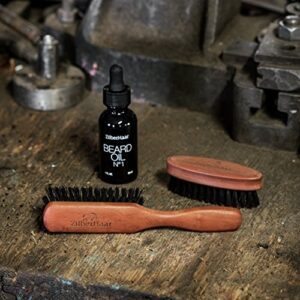 Beard Brush by ZilberHaar - Stiff Boar Bristles - Beard Grooming Brush for Men - Straightens and Promotes beard growth - Works with Beard Oil and Balm to Soften Beard – For beard kits - 6 inches long