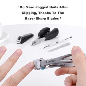 Norchan Large Nail Clippers Set, 5 Pcs Sharp Toenail and Fingernail Clippers for Men and Women (Premium, Big Size, Heavy-Duty Design)