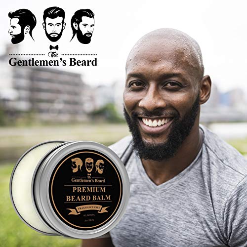 Fragrance Free Beard Oil & Beard Balm Kit - Leave-in Conditioner & Softener - All Natural - Styles, Strengthens, Thickens & Softens Promoting Healthier Beard & Mustache Growth - Moisturizes Skin