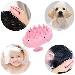 4 Pieces Silicone Hair Scalp Massager Shampoo Brush Scalp Scrubber Cleansing Brush Head Scrubber Dandruff Brush Hair Washing Tool for Women Men or Pets