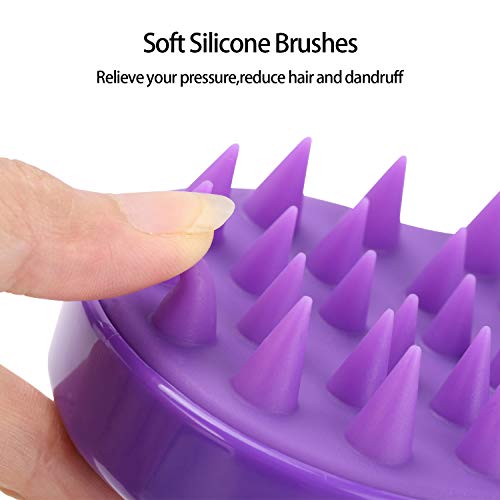 4 Pieces Silicone Hair Scalp Massager Shampoo Brush Scalp Scrubber Cleansing Brush Head Scrubber Dandruff Brush Hair Washing Tool for Women Men or Pets