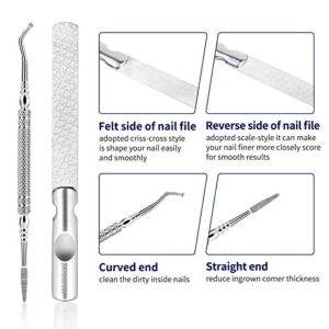 Nail Clippers for Thick Nails,Large Toenail Clippers for Ingrown Toenails or Thick Nails for Men,Women, Seniors,Adults. Professional Stainless Steel Toenail and Fingernail Clippers Set. (Red/Silver)