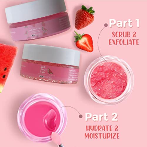 Lick Your Lips Berry Lip Sleeping Mask, Overnight Lip Mask, Moisturizer Hydrating Natural Lip care Treatment for Dry Cracked Chapped lips, Moisture & Collagen Booster, Lip Balm, Hyaluronic Acid, Vitamin C, Collagen, Vegan Cruelty Free