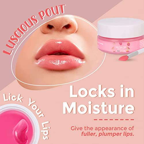 Lick Your Lips Berry Lip Sleeping Mask, Overnight Lip Mask, Moisturizer Hydrating Natural Lip care Treatment for Dry Cracked Chapped lips, Moisture & Collagen Booster, Lip Balm, Hyaluronic Acid, Vitamin C, Collagen, Vegan Cruelty Free