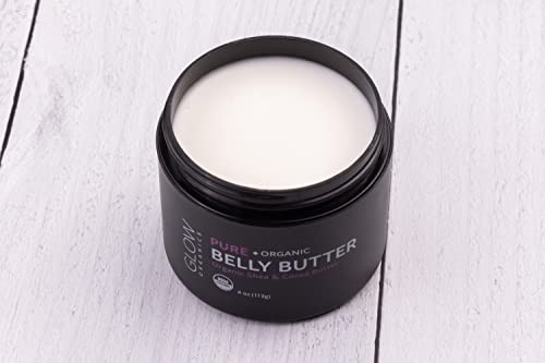 Glow Organics 100% Organic Belly Butter, Prevents Stretch Marks and Firms Skin