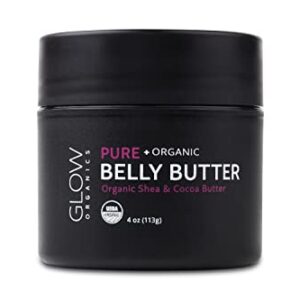 Glow Organics 100% Organic Belly Butter, Prevents Stretch Marks and Firms Skin