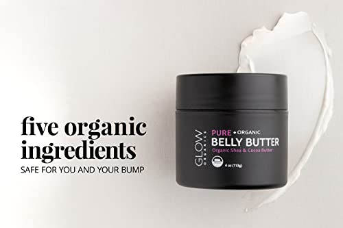 Glow Organics 100% Organic Belly Butter, Prevents Stretch Marks and Firms Skin