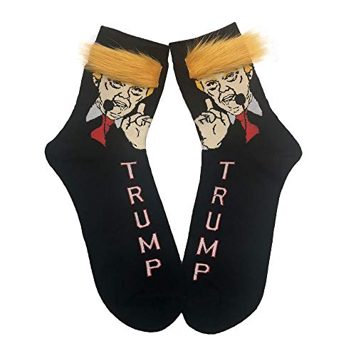 Trump Socks with Hair - Donald Trump Realistic Hair Gift Novelty Gifts Gag Gifts - 2020 MAGA Keep America Great (1 Pairs)