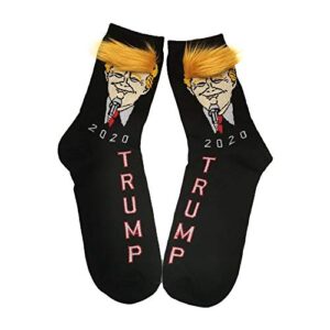 Trump Socks with Hair - Donald Trump Realistic Hair Gift Novelty Gifts Gag Gifts - 2020 MAGA Keep America Great (1 Pairs)