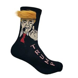 Trump Socks with Hair - Donald Trump Realistic Hair Gift Novelty Gifts Gag Gifts - 2020 MAGA Keep America Great (1 Pairs)