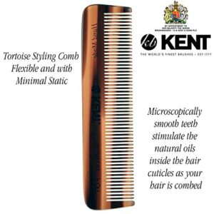 Kent A FOT Handmade All Fine Tooth Pocket Comb for Men, Hair Comb Straightener for Everyday Grooming Styling Hair, Mustache and Beard, Use Dry or with Balms, Saw Cut and Hand Polished, Made in England