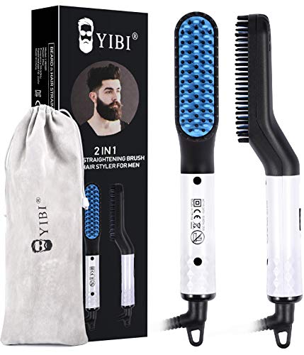 Beard Straightener for Men - Faster Heated Ionic Technology Beard Straightening Comb – Electric Portable Men’s Hair Styling Brush for Him Dad Husband