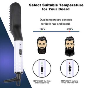 Beard Straightener for Men - Faster Heated Ionic Technology Beard Straightening Comb – Electric Portable Men’s Hair Styling Brush for Him Dad Husband