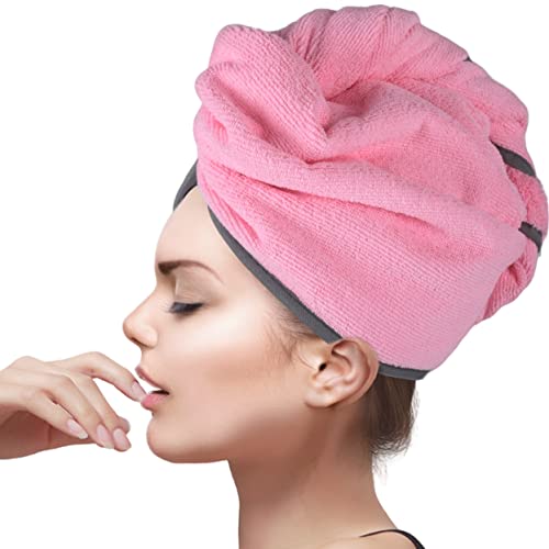 Polyte Microfiber Hair Turban Wrap Drying Towel, 12 x 28 in, 4 pack (Blue,Pink,Purple,White)