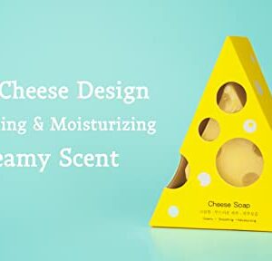 MOVALUE Cute Hand Soap - Cheese Shaped Soap, Creamy Scent, Fun Cleaning Experience. Gift for Girlfriends, Mothers, or Children. Christmas Stocking Stuffer for Her, Him, Kids