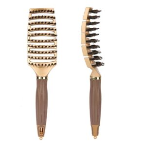 Boar Hair Brushes, Hair Brush - Curved and Vented Detangling Hair Brush for Women Long, Thick, Thin, Curly & Tangled Hair, 1 Count