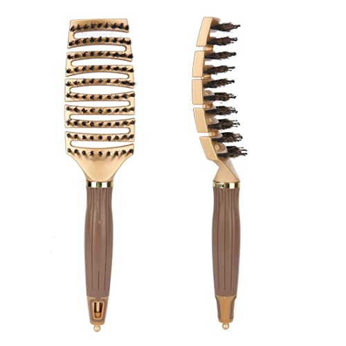 Boar Hair Brushes, Hair Brush - Curved and Vented Detangling Hair Brush for Women Long, Thick, Thin, Curly & Tangled Hair, 1 Count