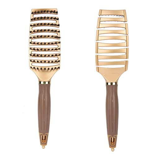 Boar Hair Brushes, Hair Brush - Curved and Vented Detangling Hair Brush for Women Long, Thick, Thin, Curly & Tangled Hair, 1 Count