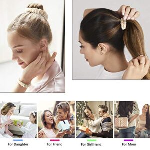 Hair Ties Silk Satin Scrunchies - Small Mini Thin Elestics Ponytail Holder Hair Bands Skinny Scrunchy For Thick Curl Hair No Crease Hair Ties Soft Accessories No Hurt Your Hair for Women and Girls (Beige)