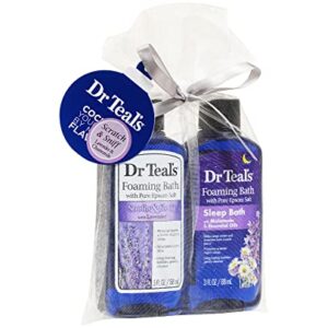 Dr Teal's Foaming Bath Holiday Gift Combo Pack (6 fl oz Total), Soothe & Sleep with Lavender, and Sleep Bath with Melatonin. Treat Your Skin, Your Senses, and Your Stress.