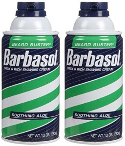 barbasol shave cream, soothing aloe – 10 oz – 2 pk