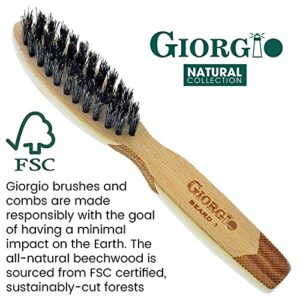 Giorgio G87 2.5 Inch Gentleman's Tokyo Folding Pocket Comb, Flexible Men's Hair, Beard and Mustache Pocket Comb. Hand-Made of quality Durable Cellulose Acetate + GBRD1 6 Inch Beard and Mustache Brush