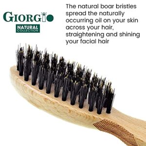 Giorgio G87 2.5 Inch Gentleman's Tokyo Folding Pocket Comb, Flexible Men's Hair, Beard and Mustache Pocket Comb. Hand-Made of quality Durable Cellulose Acetate + GBRD1 6 Inch Beard and Mustache Brush