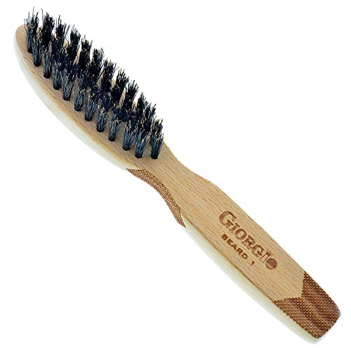 Giorgio G87 2.5 Inch Gentleman's Tokyo Folding Pocket Comb, Flexible Men's Hair, Beard and Mustache Pocket Comb. Hand-Made of quality Durable Cellulose Acetate + GBRD1 6 Inch Beard and Mustache Brush