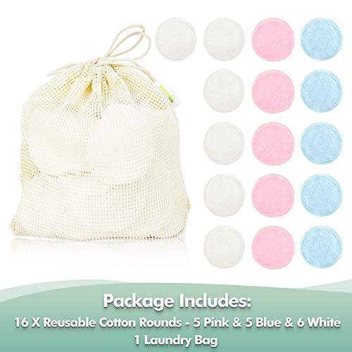 wegreeco Cotton Rounds Reusable -Reusable Bamboo Makeup Remover Pads for All Skin - Bamboo Cotton Cloth for Removing Makeup - Reusable Dog Eye Wipes Tear Stain Remover (Bamboo Velour, 3 Color)