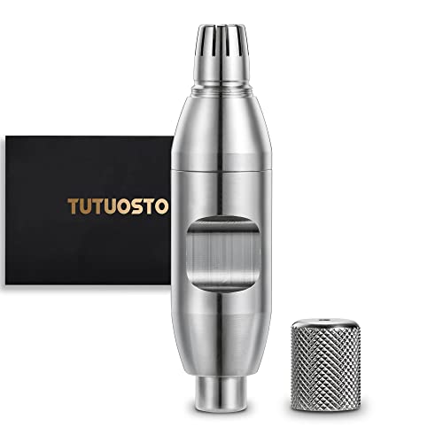 Tutuosto Manual Nose Hair Trimmer Ear Hair & Nose Hair Removal for Men Stainless Steel, Battery-free, Painless, Waterproof, Easy to Clean, and Carry Nose Hair Remover Men's Day Gifts