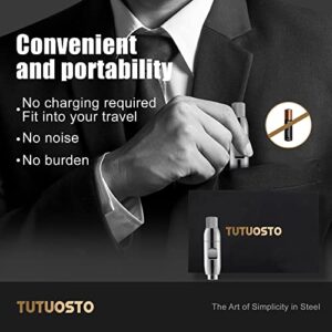 Tutuosto Manual Nose Hair Trimmer Ear Hair & Nose Hair Removal for Men Stainless Steel, Battery-free, Painless, Waterproof, Easy to Clean, and Carry Nose Hair Remover Men's Day Gifts