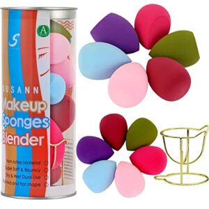 makeup sponge blender beauty sponge set 12pcs and beauty foundation sponge blender holder 1pcs,blending sponges cosmetic puff flawless for cream, liquid foundation & powder,gift for women