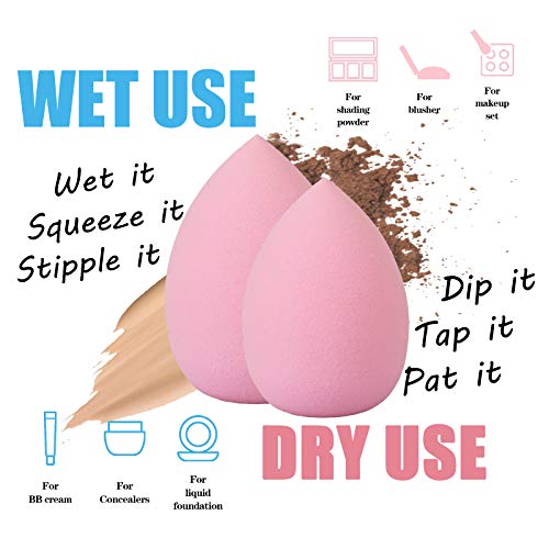 Makeup Sponge Blender Beauty Sponge Set 12pcs and Beauty Foundation Sponge Blender Holder 1PCS,Blending Sponges Cosmetic Puff Flawless for Cream, Liquid Foundation & Powder,Gift for Women