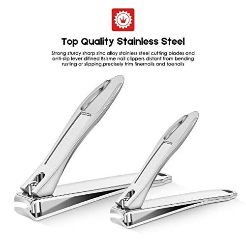 Nail Clippers Set, Silver Sleek Stainless Steel Fingernails and Toenails Clippers, Sturdy Durable Sharp Nail Cutter Trimmer Nail Clipper for Men Women with Metal Box from Sosoon