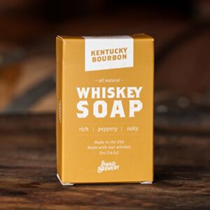 Kentucky Bourbon WHISKEY SOAP | Great Mens Gift for Whiskey, Bourbon, and Scotch Lovers | All Natural + Made in USA | Cool Birthday Gift for men | Made with Real Alcohol | Good for Hand + Face + Body