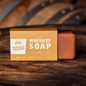 Kentucky Bourbon WHISKEY SOAP | Great Mens Gift for Whiskey, Bourbon, and Scotch Lovers | All Natural + Made in USA | Cool Birthday Gift for men | Made with Real Alcohol | Good for Hand + Face + Body