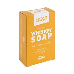 Kentucky Bourbon WHISKEY SOAP | Great Mens Gift for Whiskey, Bourbon, and Scotch Lovers | All Natural + Made in USA | Cool Birthday Gift for men | Made with Real Alcohol | Good for Hand + Face + Body