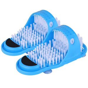 tbestmax shower foot scrubber feet cleaner washer brush for floor spas massage, slipper for exfoliating cleaning