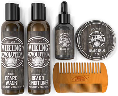 Ultimate Beard Care Conditioner Kit - Beard Grooming Kit for Men Softens, Smoothes and Soothes Beard Itch- Contains Beard Wash & Conditioner, Beard Oil, Beard Balm and Beard Comb- Classic Set