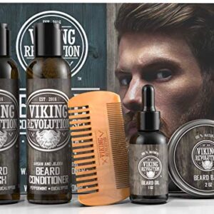 Ultimate Beard Care Conditioner Kit - Beard Grooming Kit for Men Softens, Smoothes and Soothes Beard Itch- Contains Beard Wash & Conditioner, Beard Oil, Beard Balm and Beard Comb- Classic Set