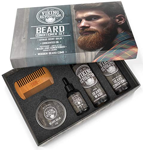 Ultimate Beard Care Conditioner Kit - Beard Grooming Kit for Men Softens, Smoothes and Soothes Beard Itch- Contains Beard Wash & Conditioner, Beard Oil, Beard Balm and Beard Comb- Classic Set